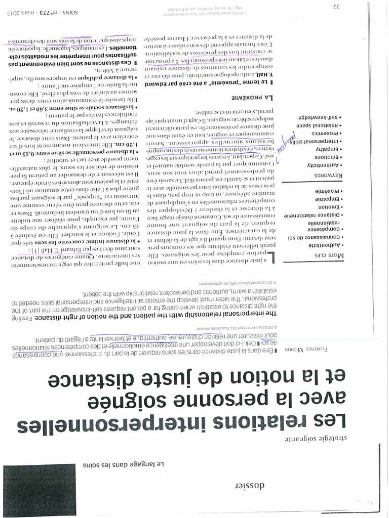 Les Relations Interpersonnelles Et Notion de Juste Distance | PDF