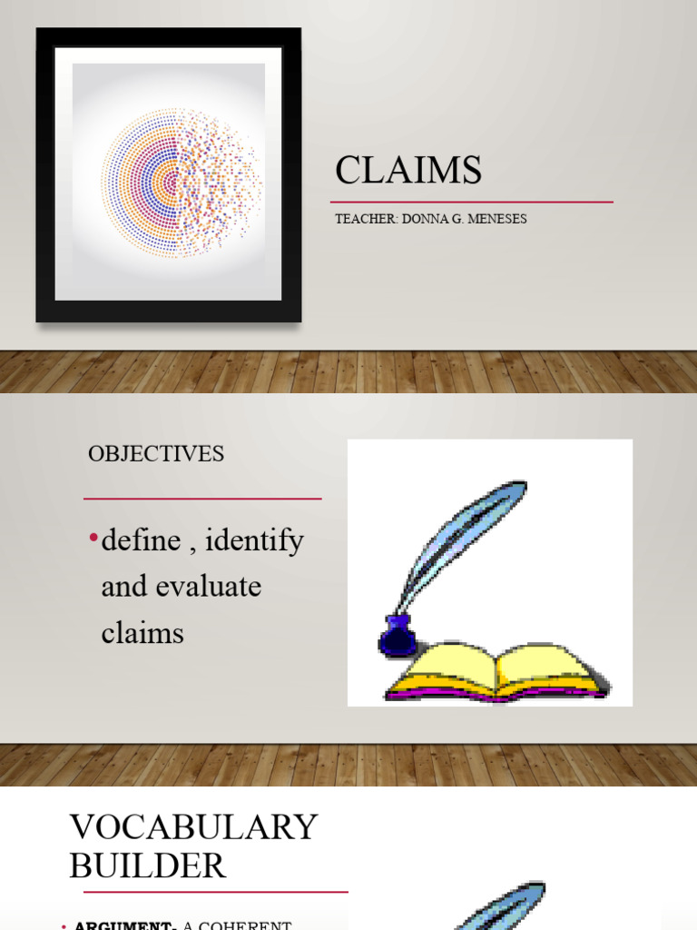 CLAIMS | PDF | Argument | Essays