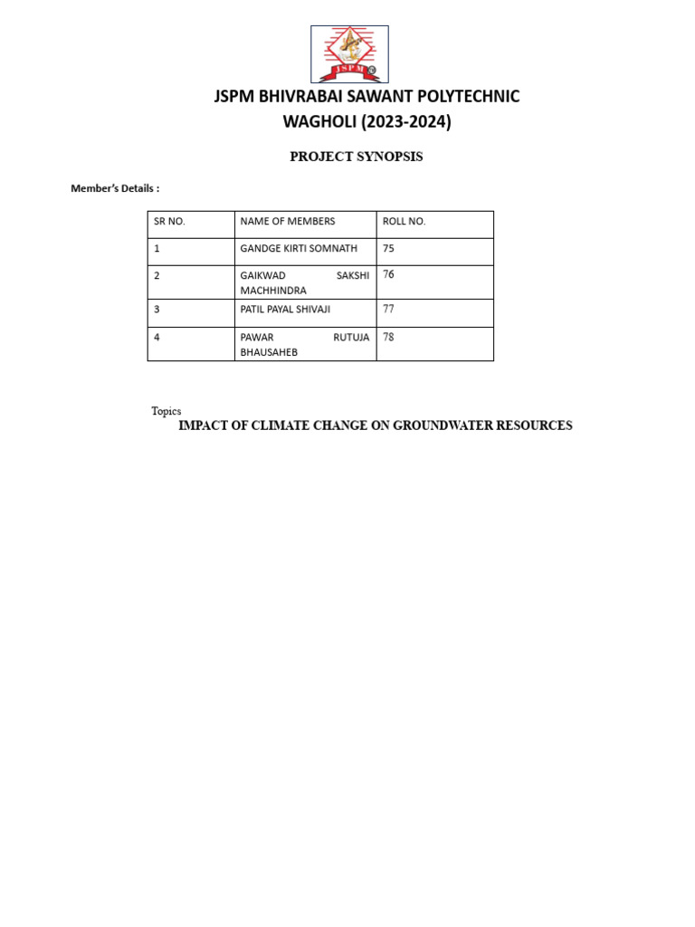 EST Micro-Project | PDF | Groundwater | Climate