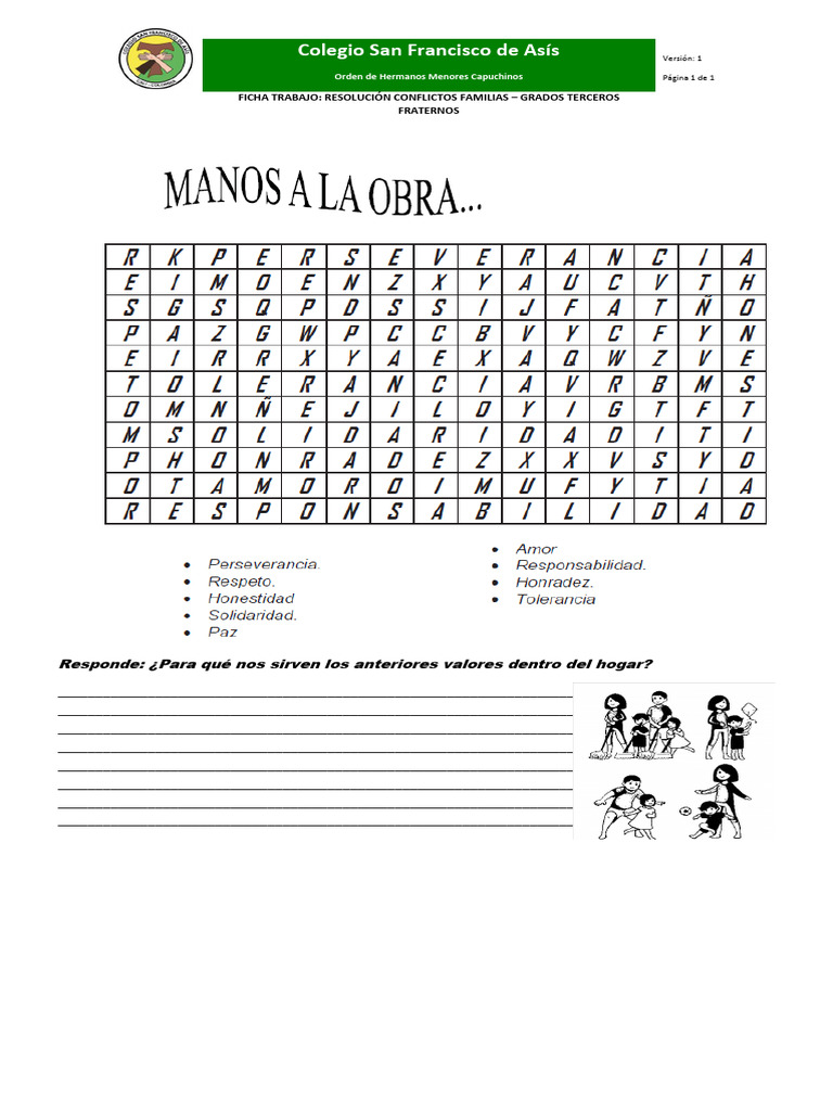 3° FR Ficha Sopa de Letras Familia | PDF
