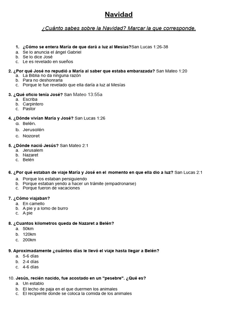 Trivia de Navidad | PDF | San José | Reyes Magos