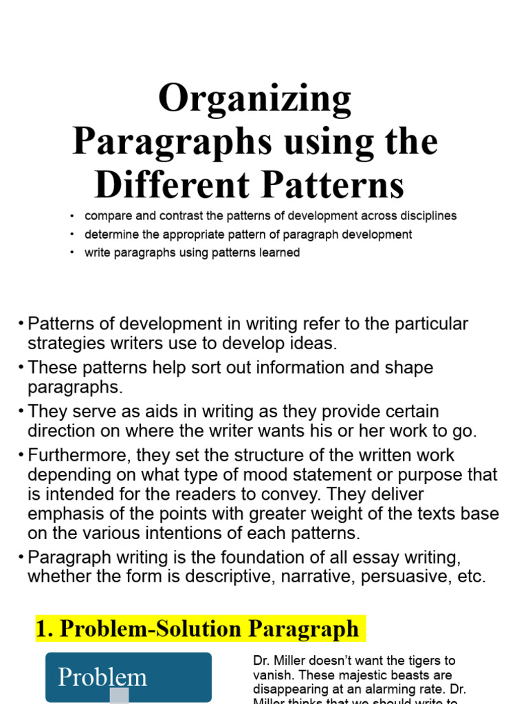 Organizing Paragraphs Using The Different Patterns | PDF | Laughter ...