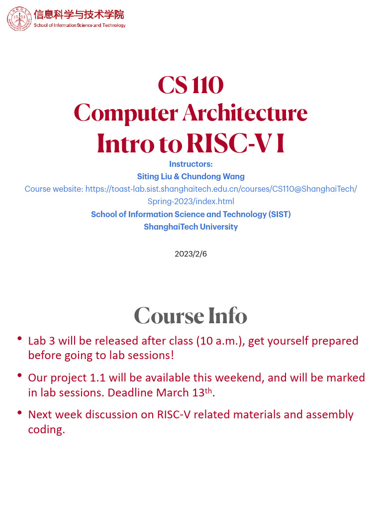 L06 - RISCVII (Revised) | PDF | Pointer (Computer Programming) | Computer Engineering