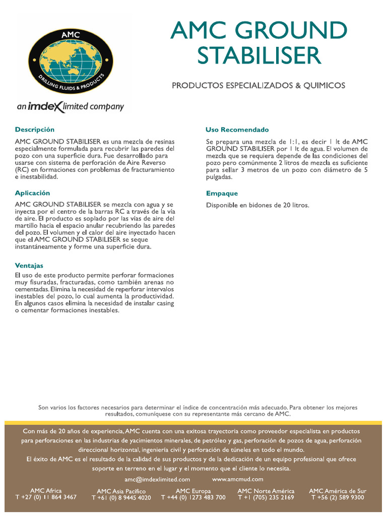 AMC Ground Stabiliser Ficha Técnica 07-2012 | PDF