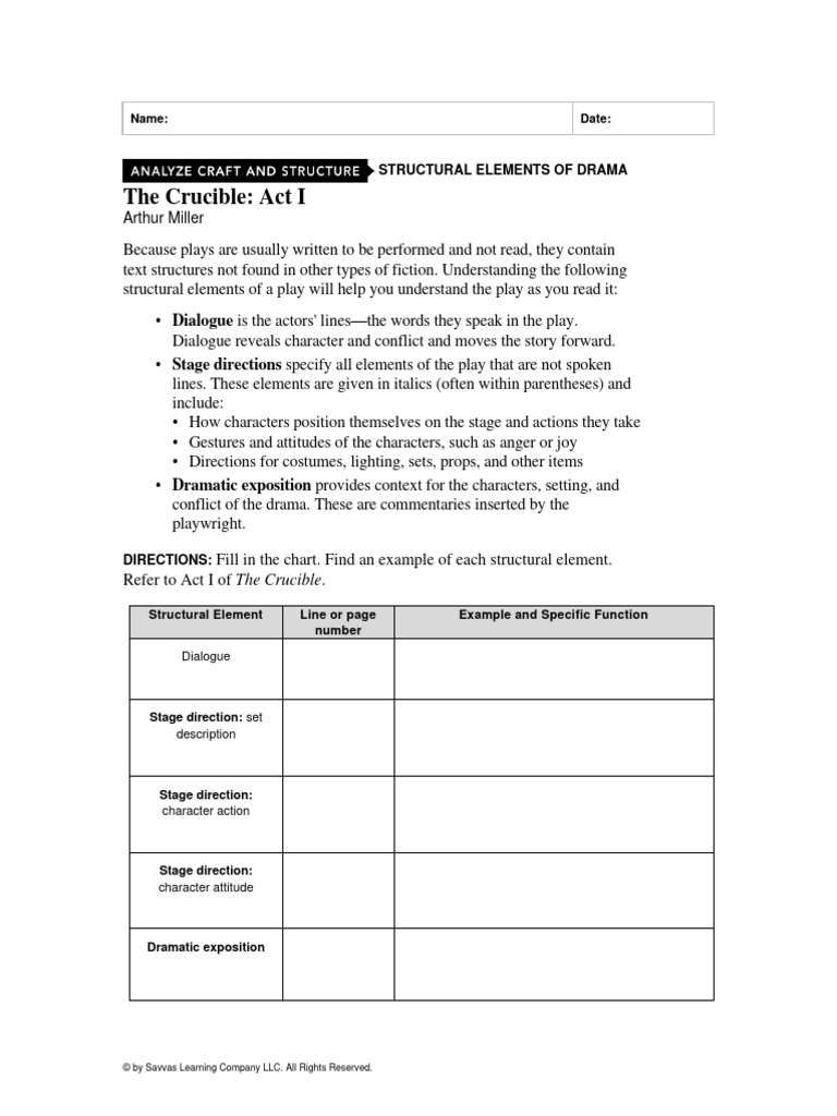 Analyze Craft and Structure - Structural Elements of Drama PDF | PDF