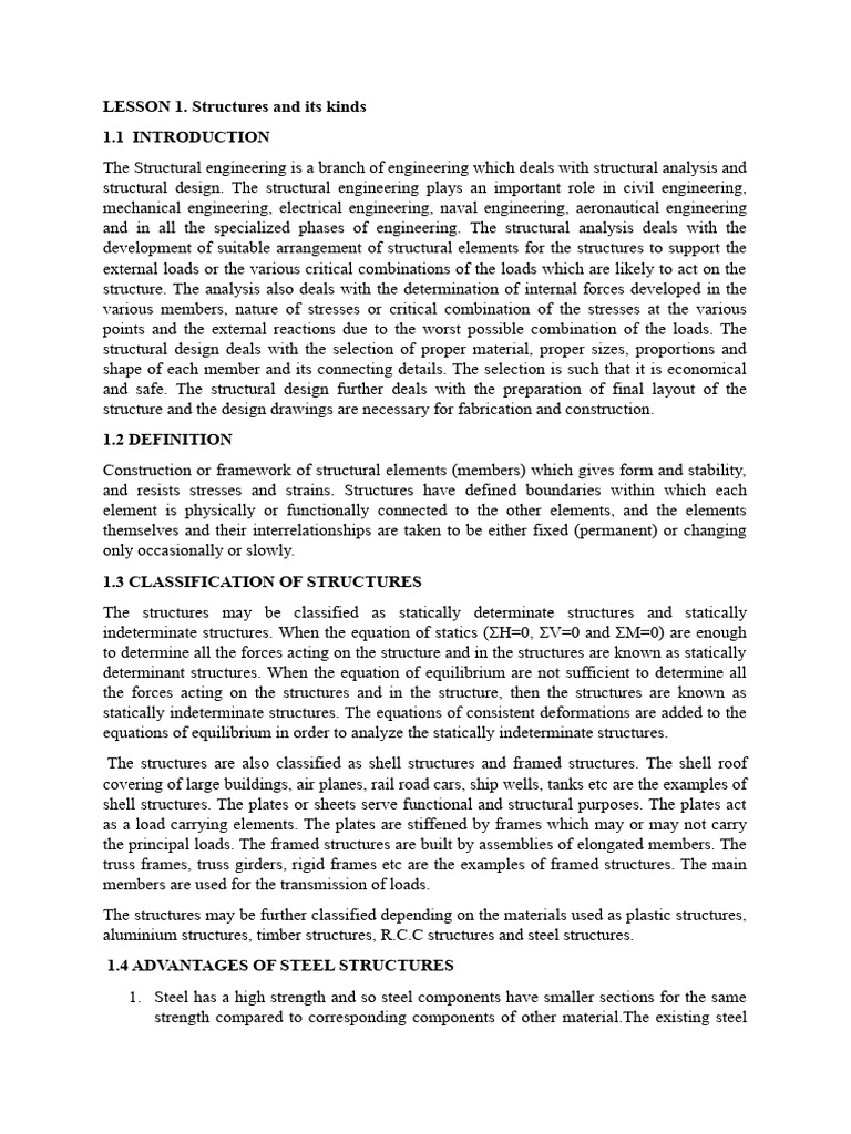 LESSON 1 - Structures and Its Kinds | Download Free PDF | Steel ...