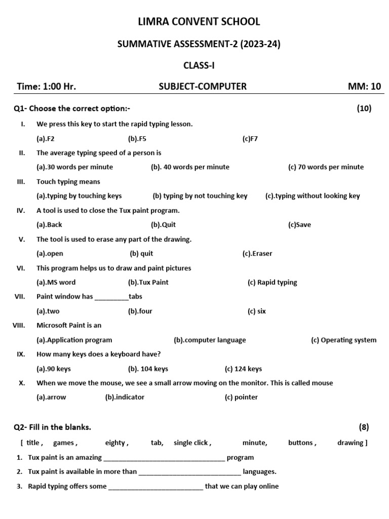 Computer Class 1 | PDF | Computer Keyboard | System Software