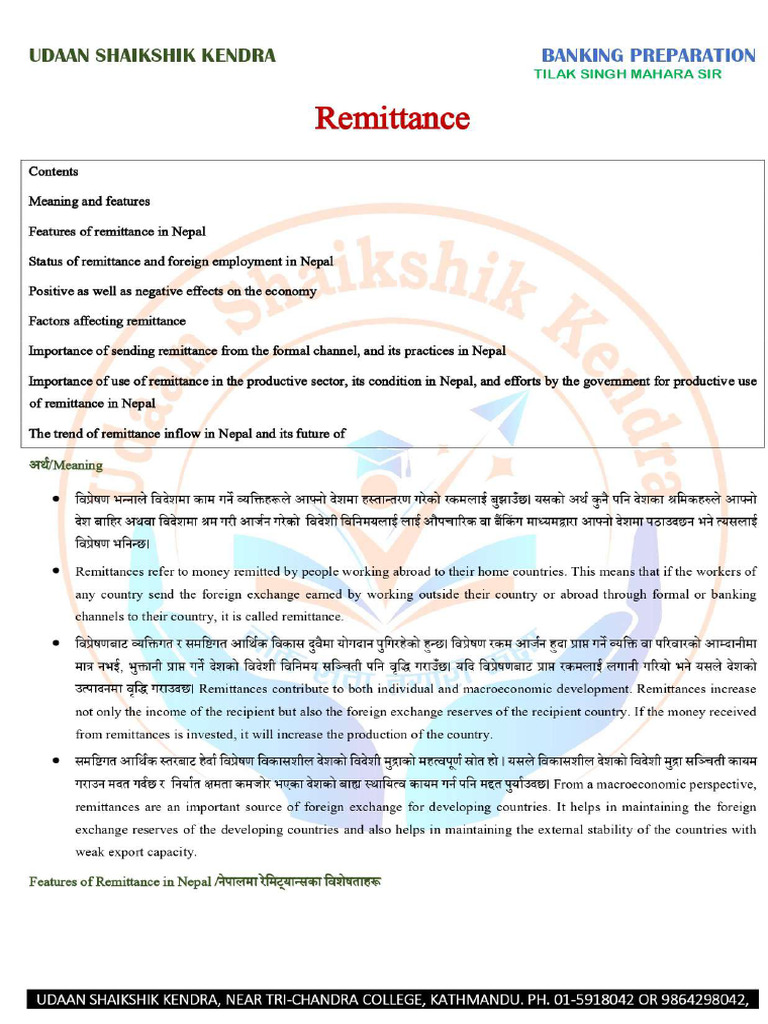 Remittance | PDF