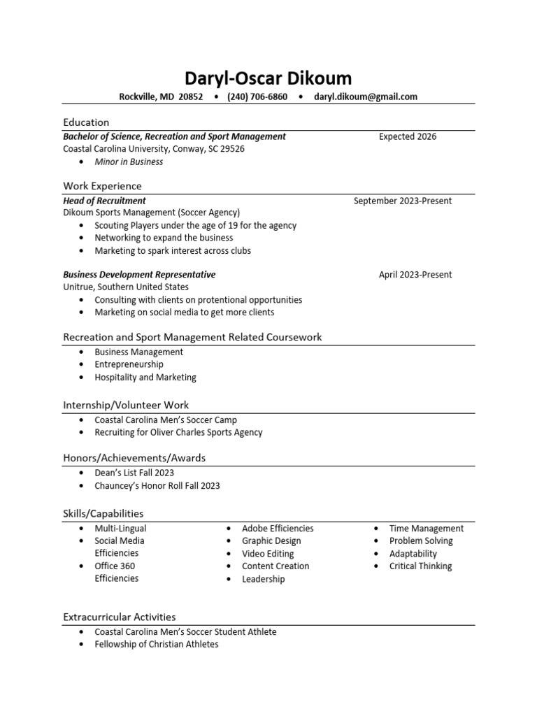 Daryl-Oscar Dikoum - Resume | PDF