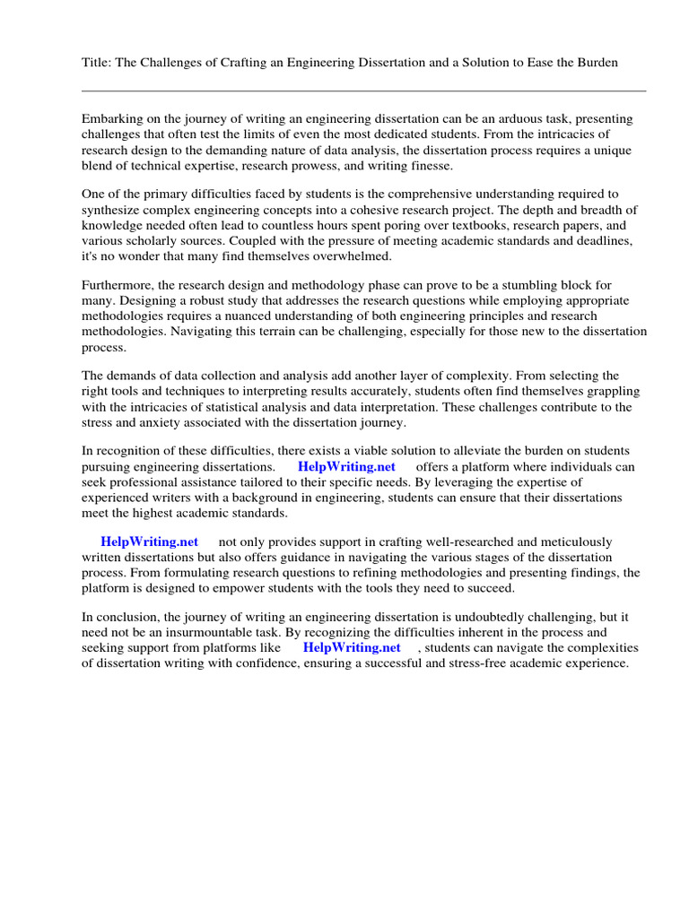 Engineering Dissertation Example | Download Free PDF | Engineering ...