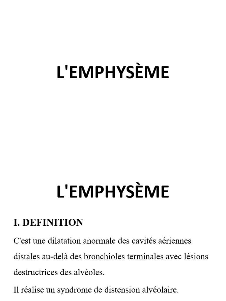 Signes et définition de l'emphysème | PDF