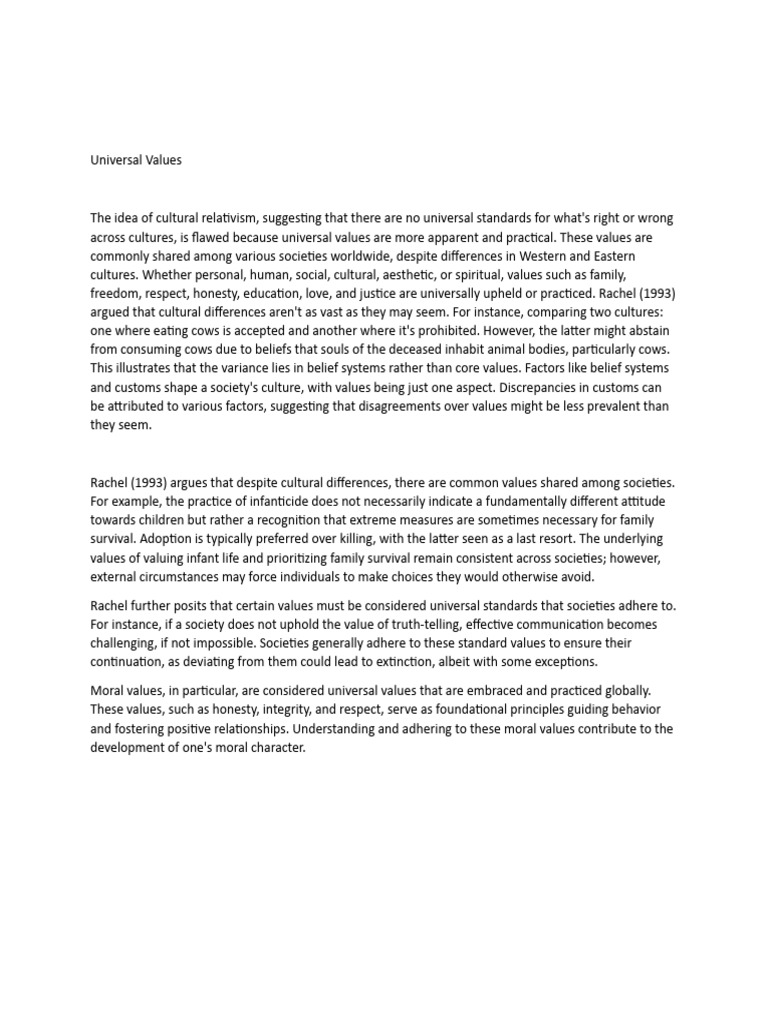 GE12 - Universal Values | PDF | Morality | Integrity