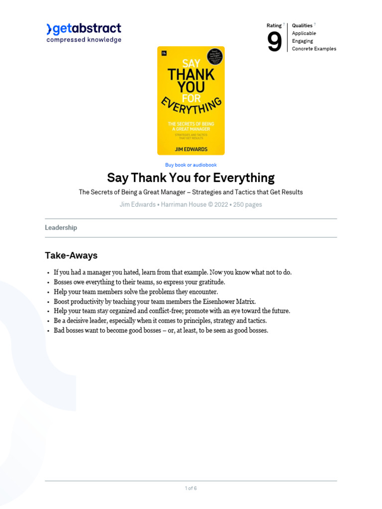 Say Thank You For Everything Edwards | PDF | Time Management ...