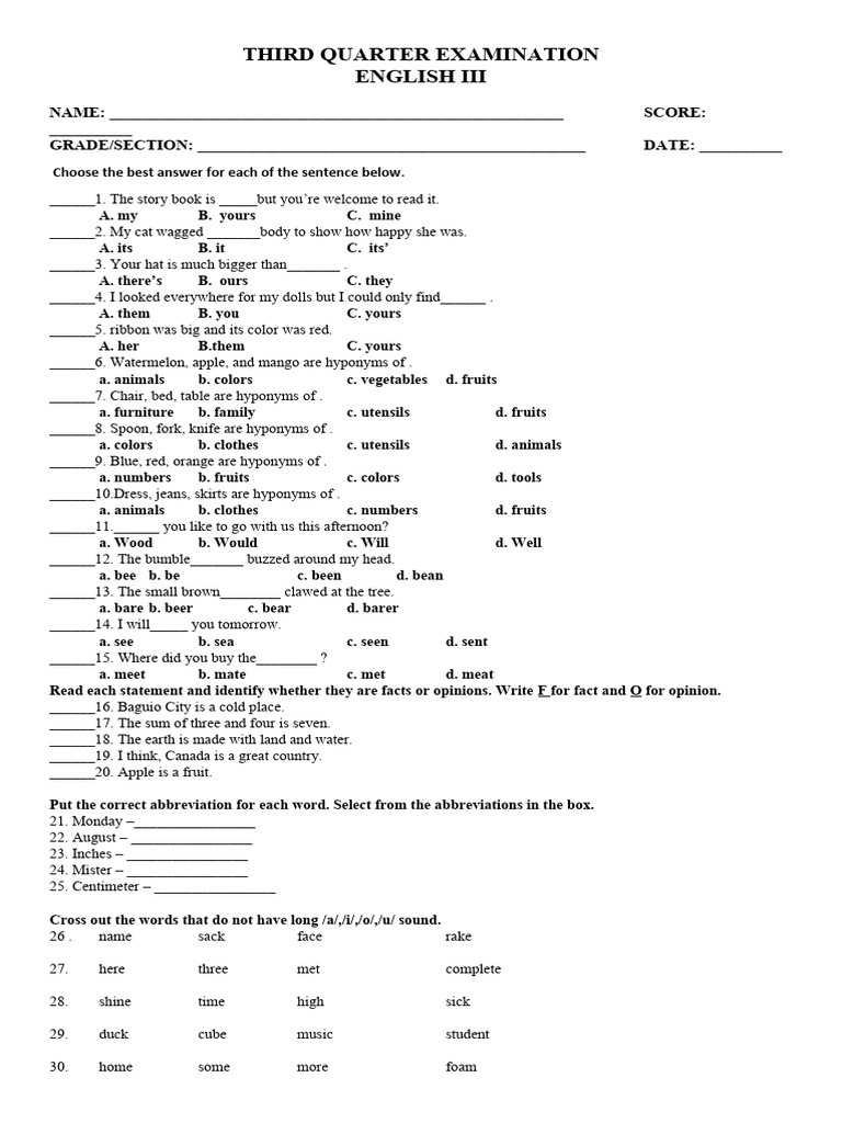 English 3Q | Download Free PDF | Elephant
