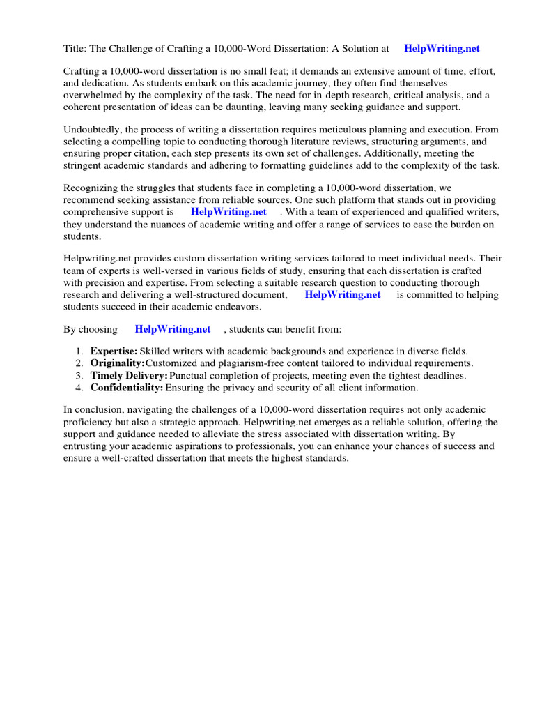 Word Dissertation Example | PDF