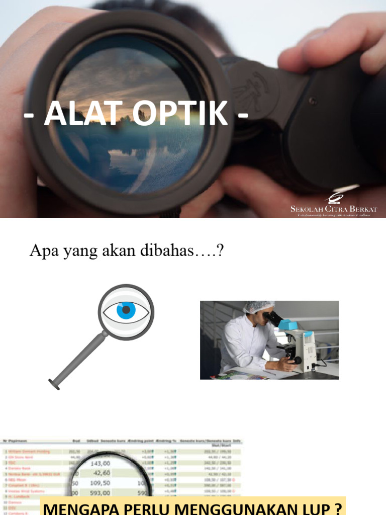Alat Optik Lup Dan Mikroskop | PDF
