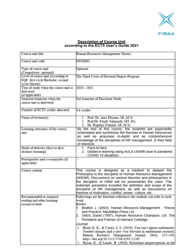 Human Resources Management Theory | PDF | Human Resource Management ...