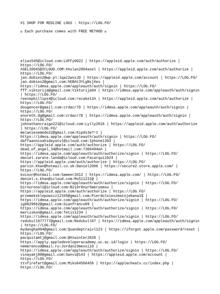 LOG - FO - Redline Logs & Full Access Accounts | PDF