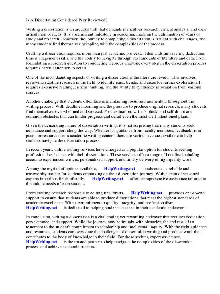 Is A Dissertation Considered Peer Reviewed | PDF | Academic Journal ...