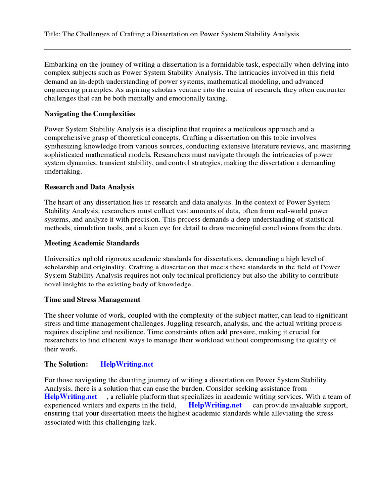 Dissertation Challenges in Power System Stability | PDF | Electric Power Transmission | Steady State