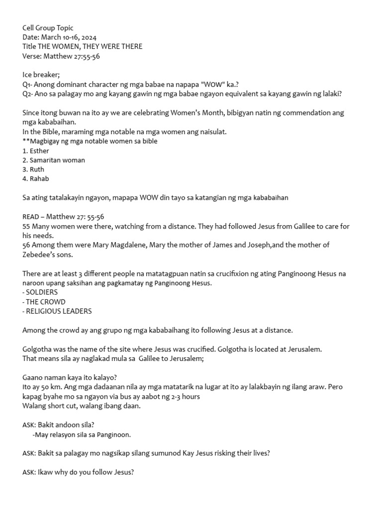 The Women THey Were There | PDF | Jesus | Apocalypticists