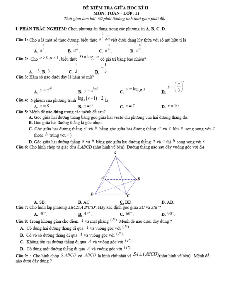 Giua Ki 2 - Toan 11 KNTT | PDF