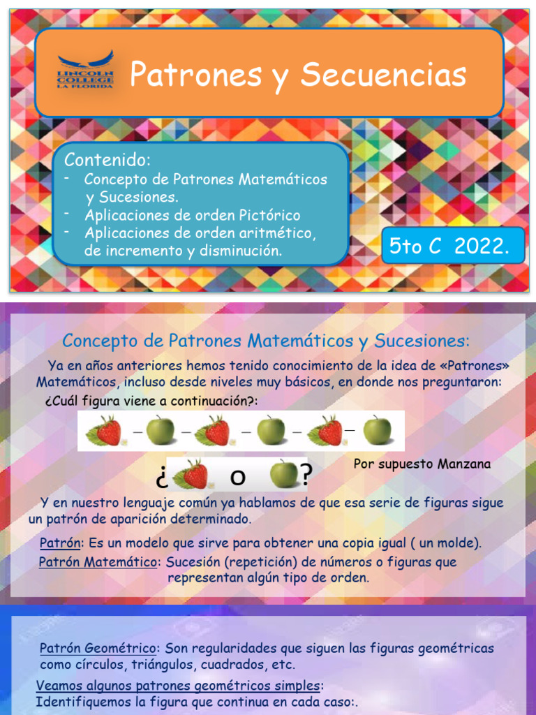 Patrones y Secuencias Matemáticas | PDF | Secuencia | Matemáticas