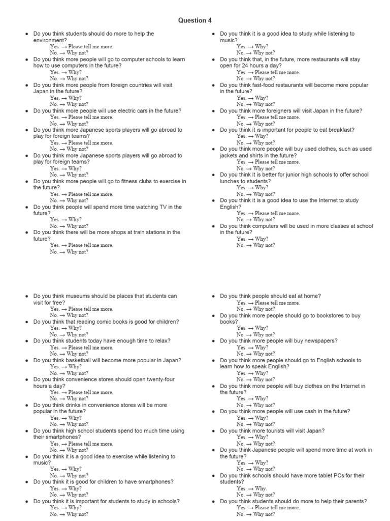 EIKEN Pre-2 Practice - Question 4 and 5 | PDF