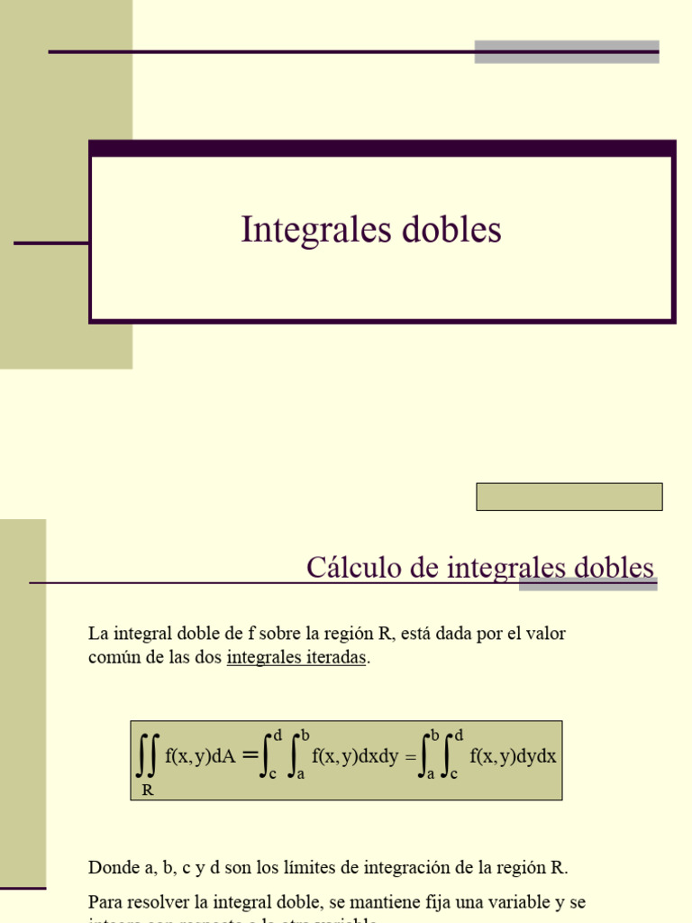 Integrales Dobles11 | PDF | Integral | Análisis matemático