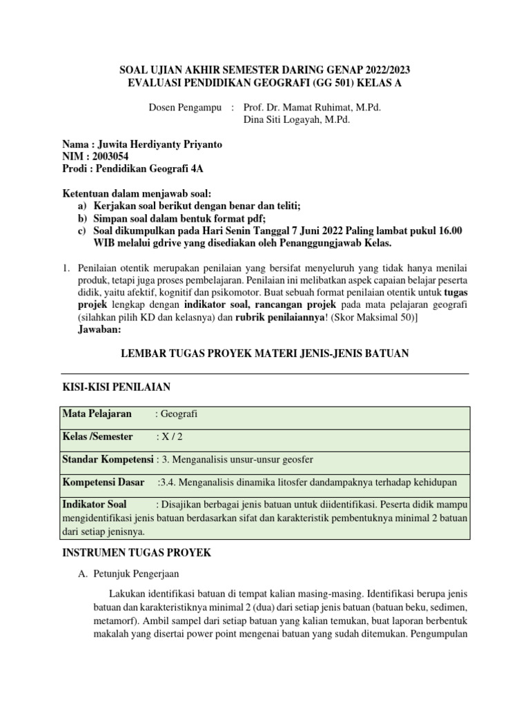 UAS Evaluasi Pembelajaran | PDF