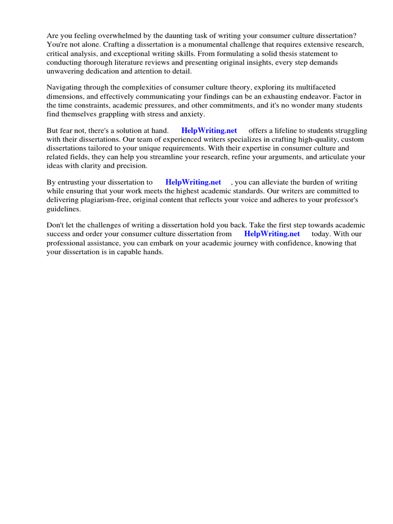 Consumer Culture Dissertation | PDF | Consumer Behaviour | Behavior