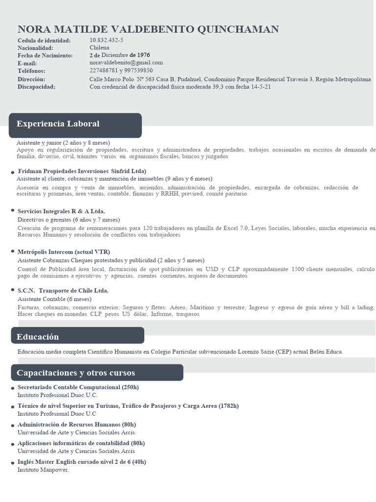 Curriculum_vitae_Nora_V | PDF | Contabilidad | Economias