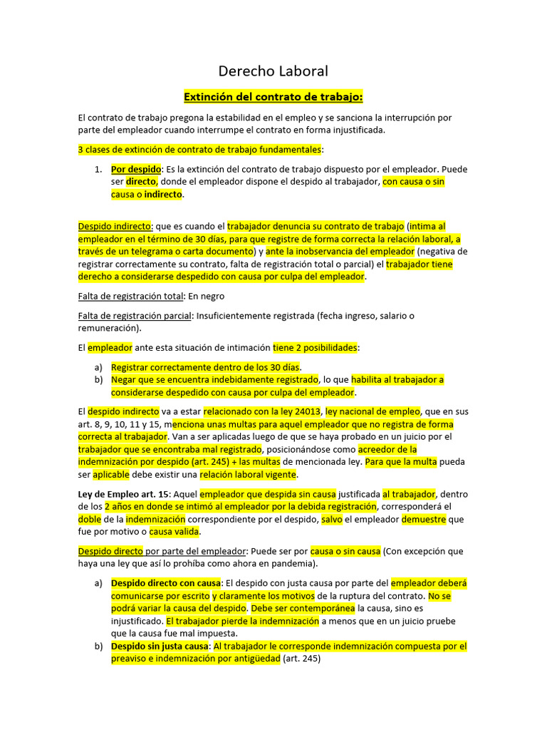 Resumen Seg. Parcial Derecho Laboral | PDF | Sindicato | Derecho laboral