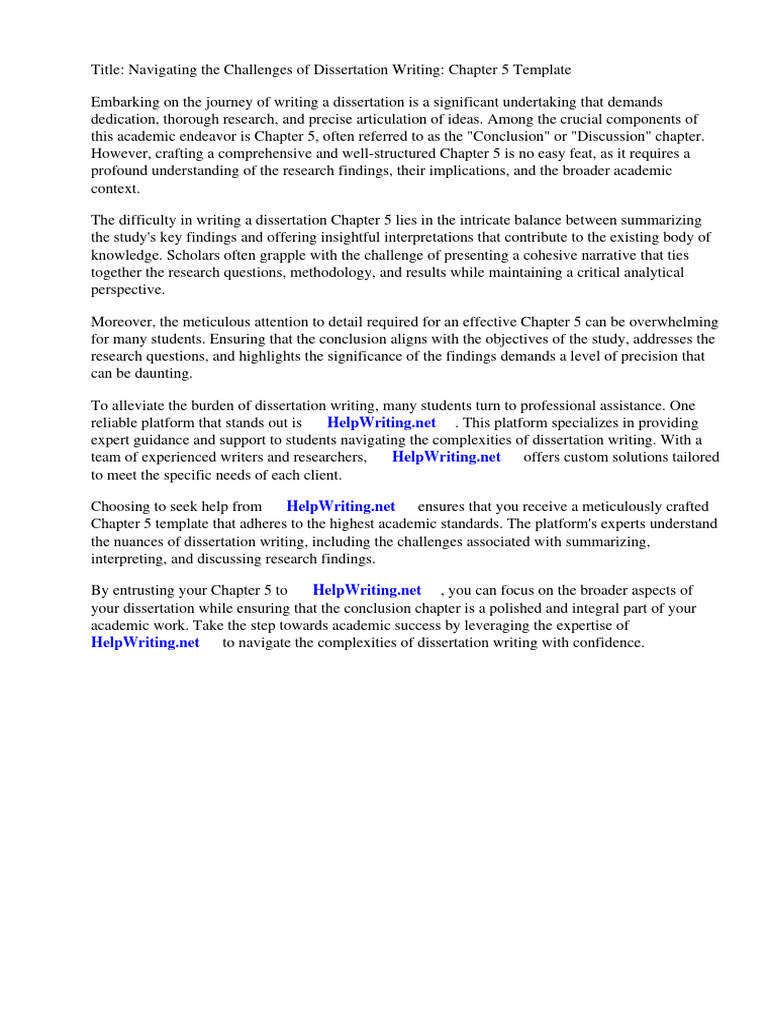 Dissertation Chapter 5 Template | PDF Dissertation Chapter 5 Template | PDF