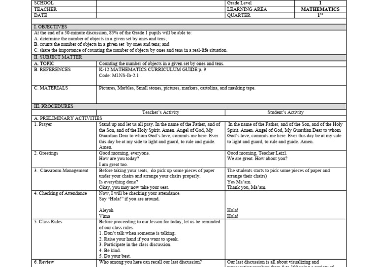 Final Detailed LP | PDF | Teachers | Behavior Modification