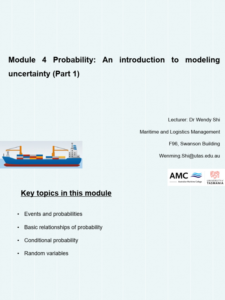 Module 4-Probability-Part 1 | PDF | Probability | Probability Distribution