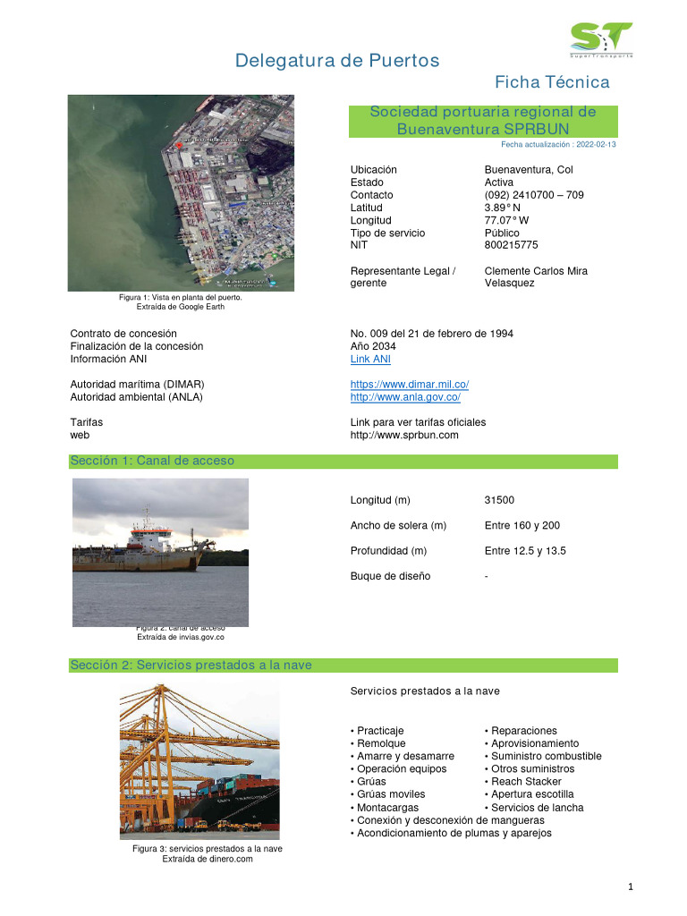 87.ficha Tecnica Sociedad Portuaria Regional de Buenaventura S.A. | PDF ...