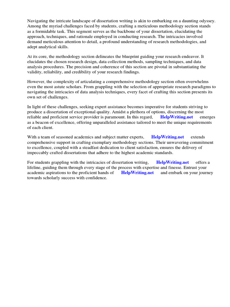 Example Dissertation Methodology Section Pdf Methodology