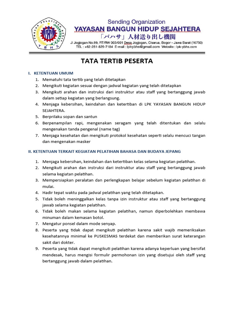 Tata Tertib Peserta | PDF
