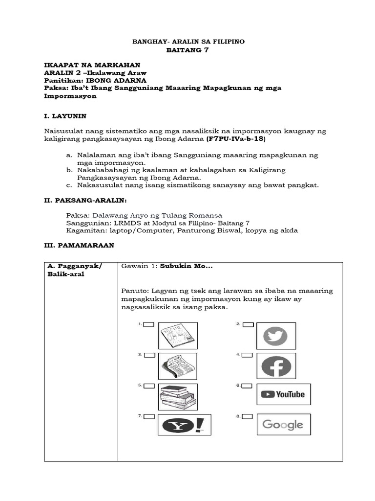 Filipino 7 - Q4 - W2 - Day2 | PDF