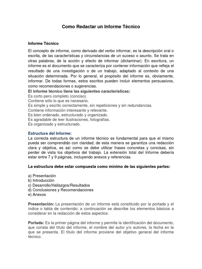 Como Redactar Un Informe Técnico | PDF | Información | Ciencia cognitiva