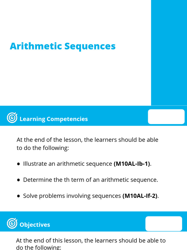 Lecture 3-Arithmetic Sequence | PDF | Sequence | Arithmetic
