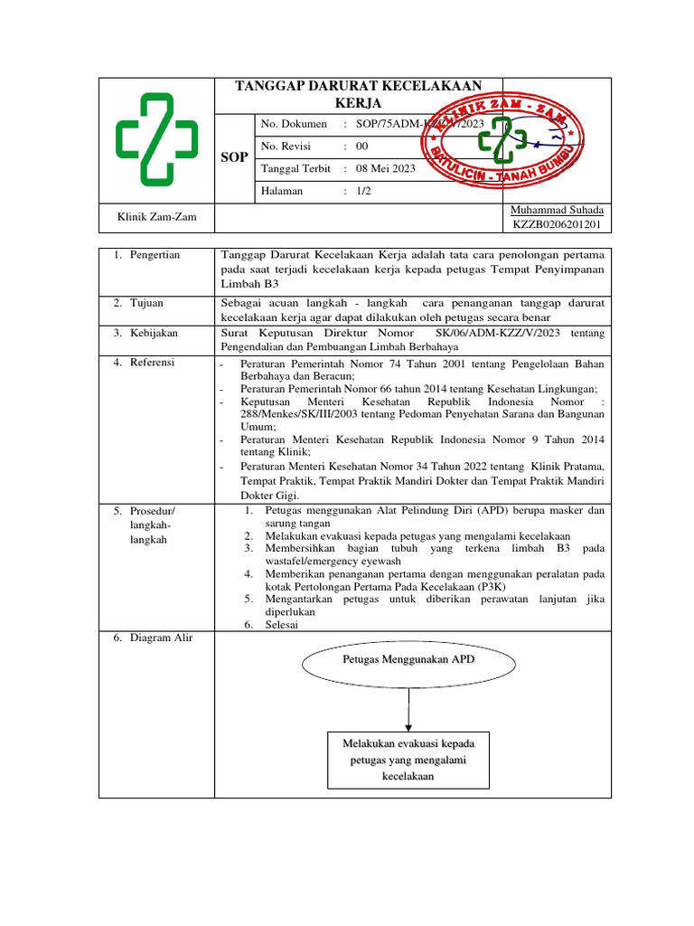 SOP Tanggap Darurat Limbah B3 | PDF