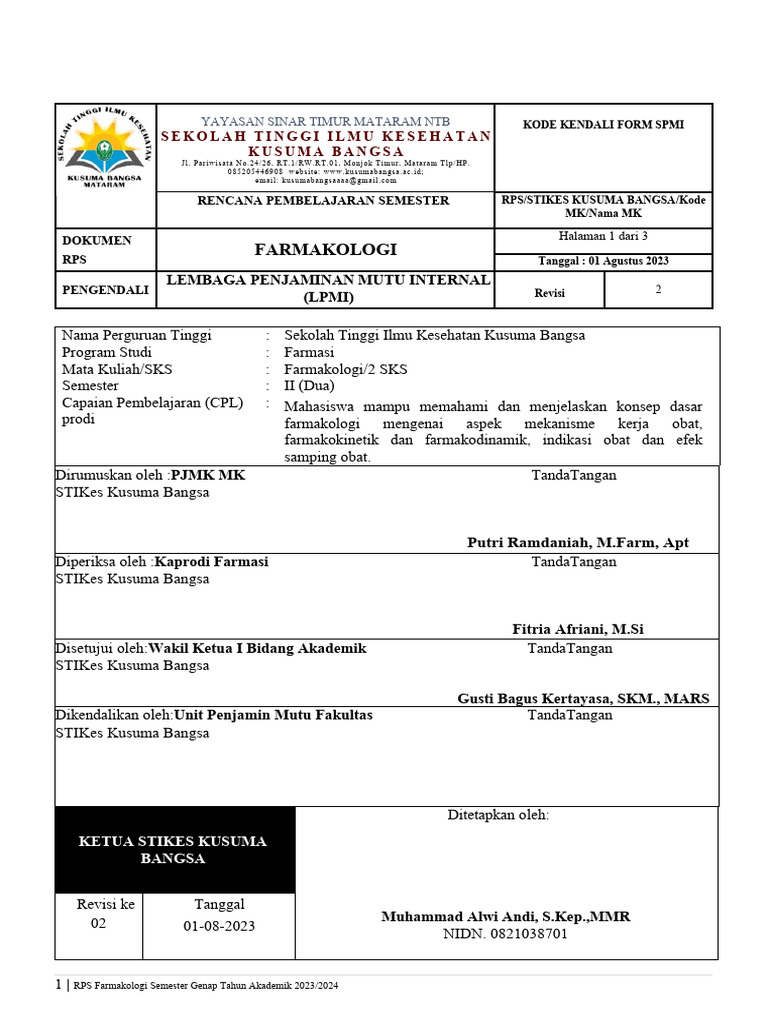 RPS Farmakologi | PDF