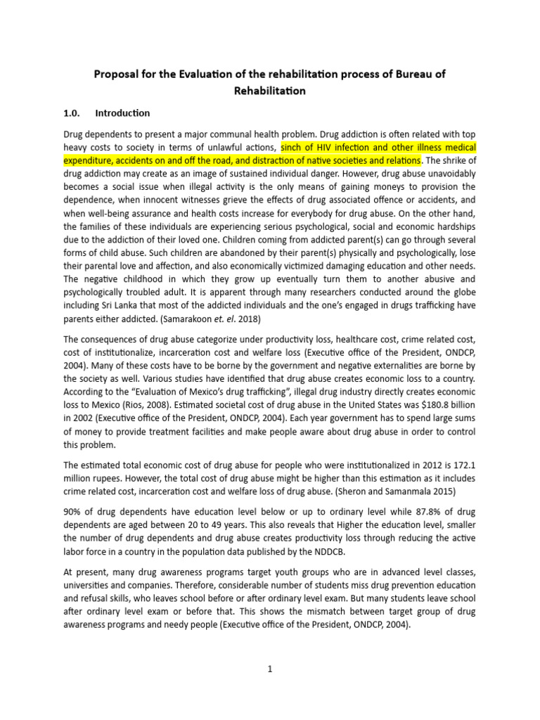 Evaluation of Drug Rehabilitation Policies | PDF | Survey Methodology ...