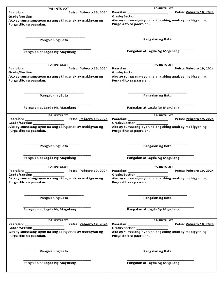 Deworming Permit | PDF