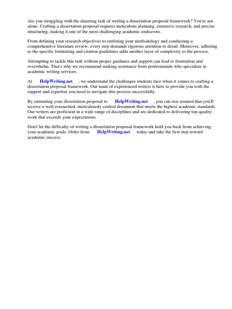 Dissertation Proposal Framework | PDF | Thesis | Methodology