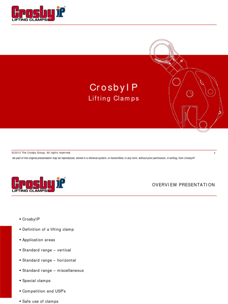 Crosby Lifting Clamps | PDF | Bending | Pipe (Fluid Conveyance)