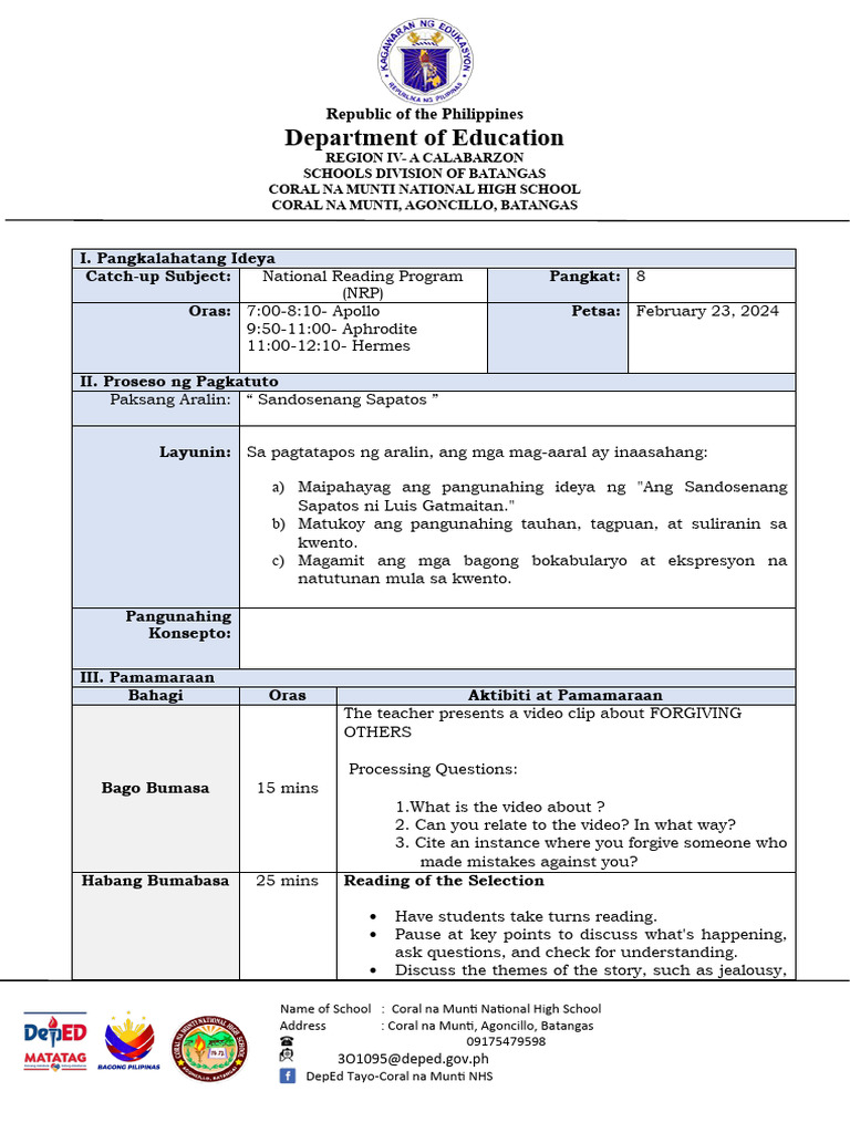 DLL Cath Up Friday Feb 23 | PDF | Learning | Behavior Modification