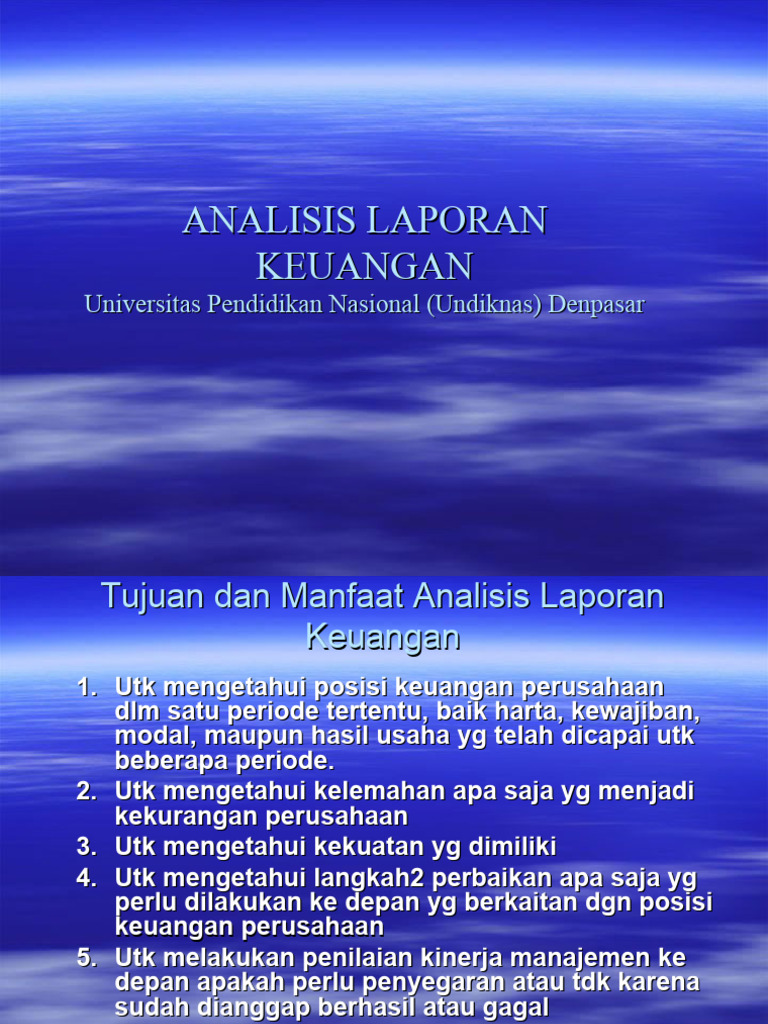 Analisis Laporan Keuangan | PDF | Pengelolaan Keuangan & Uang